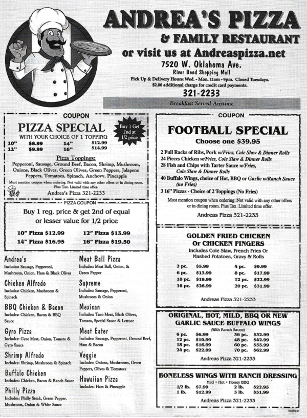 Home - Andrea's Pizza & Restaurant