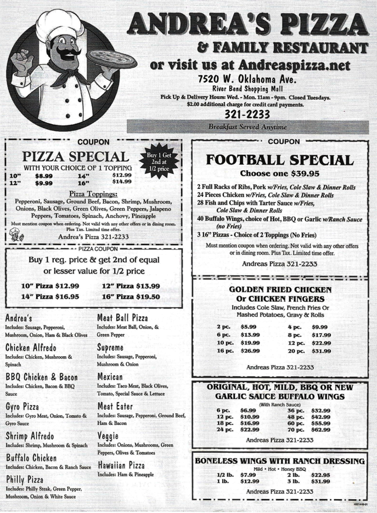 Home - Andrea's Pizza & Restaurant